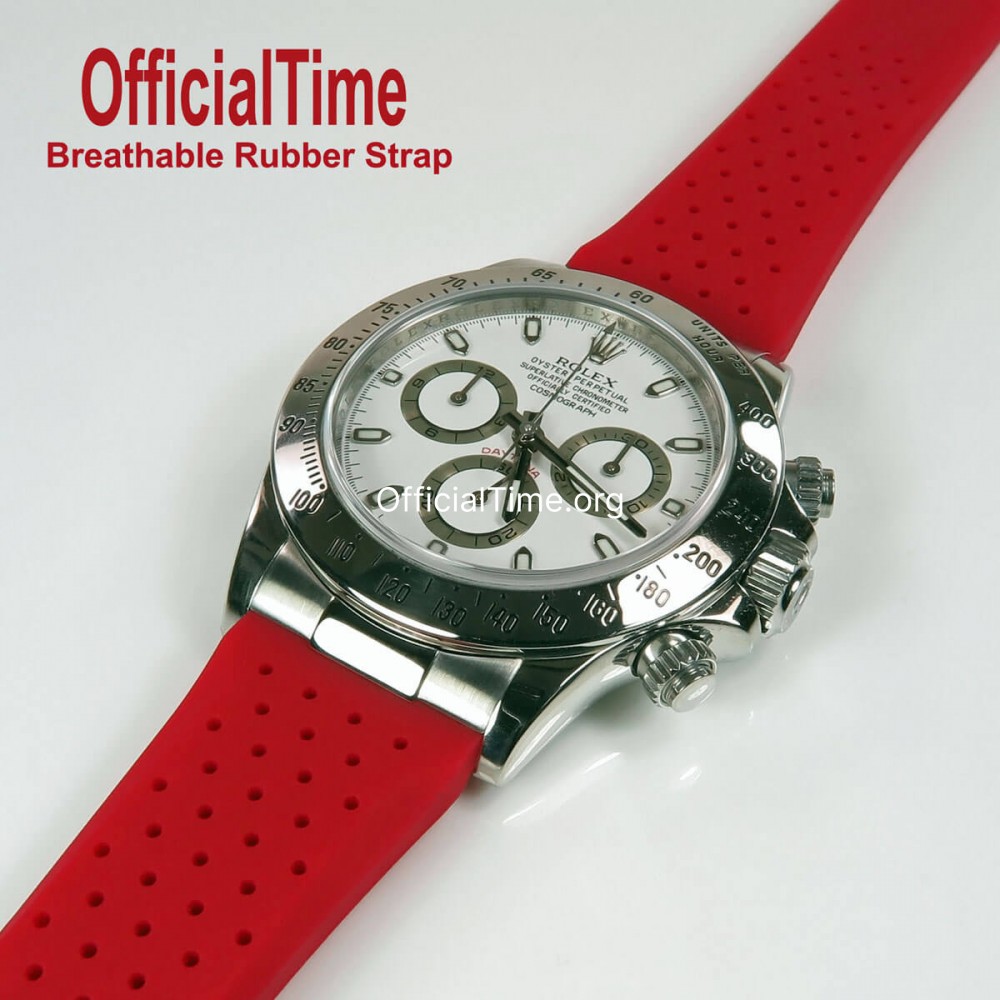 Rolex Daytona Style | OfficialTime Breathable Rubber Strap for Rolex