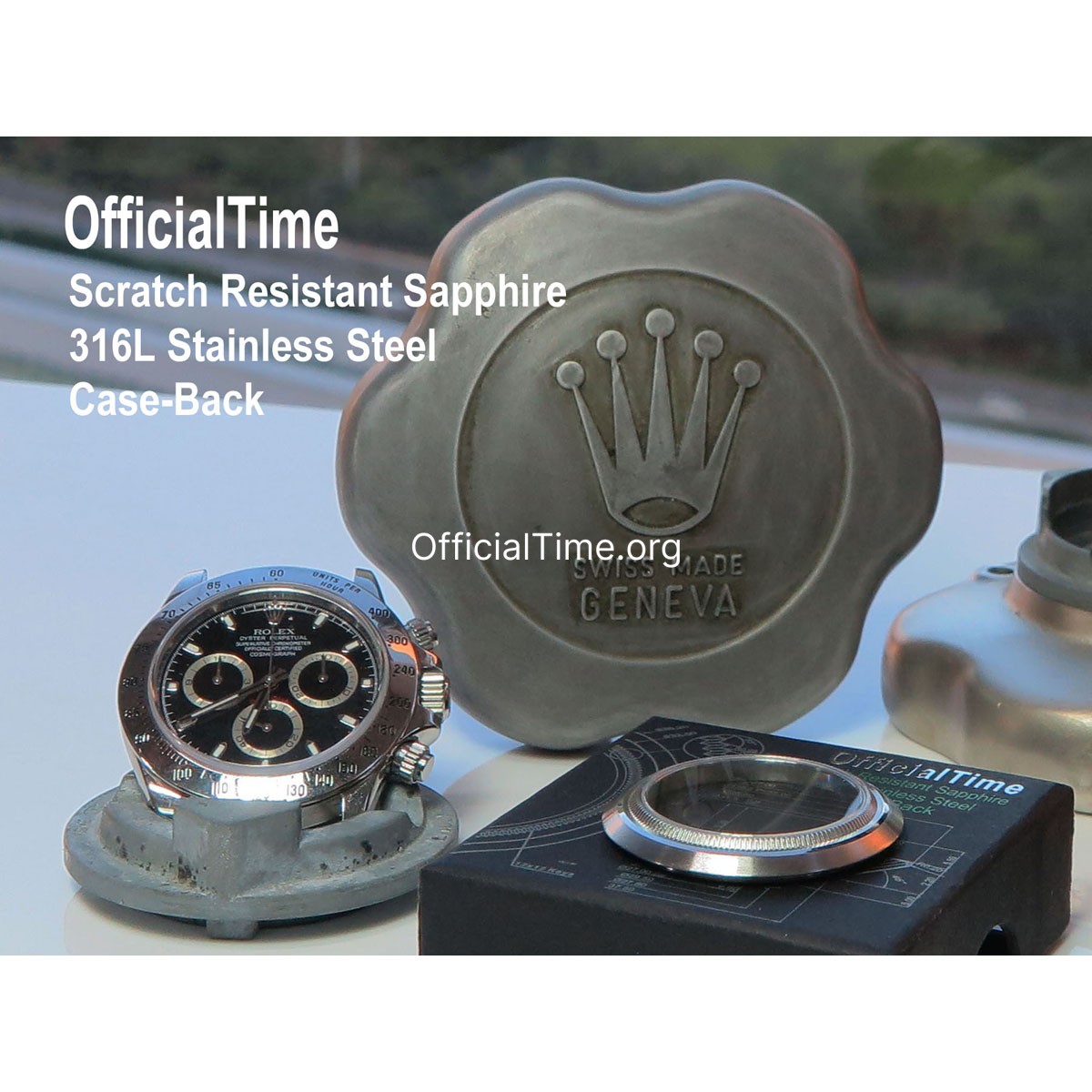OfficialTime Transparent Case Back for Rolex Daytona