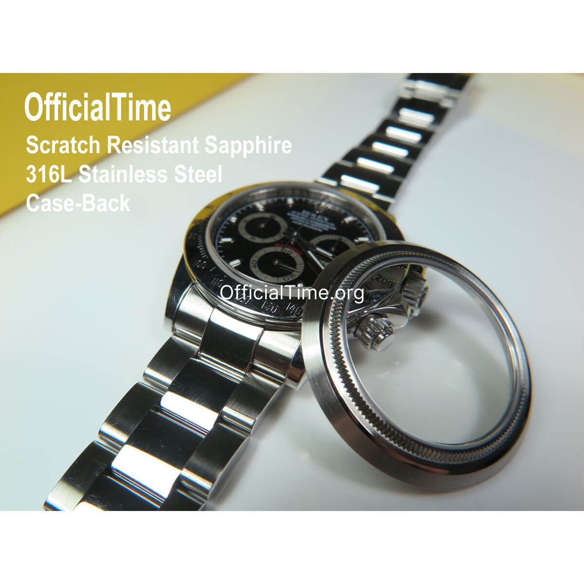OfficialTime Transparent Case Back for Rolex Daytona