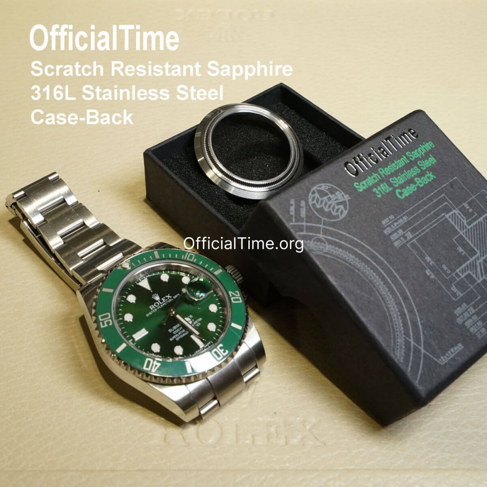 OfficialTime Sapphire Clear Case Back for Rolex Submariner