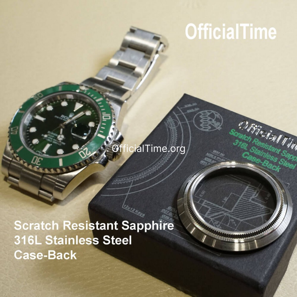 OfficialTime Sapphire Clear Case Back for Rolex Submariner