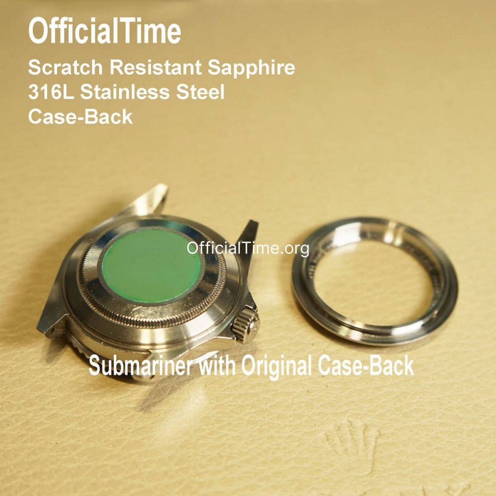 OfficialTime See-Through Case Back for Rolex Submariner