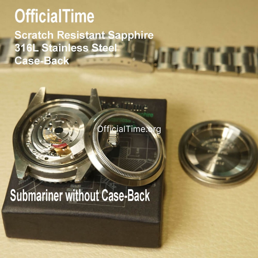 OfficialTime See-Through Case Back for Rolex Submariner