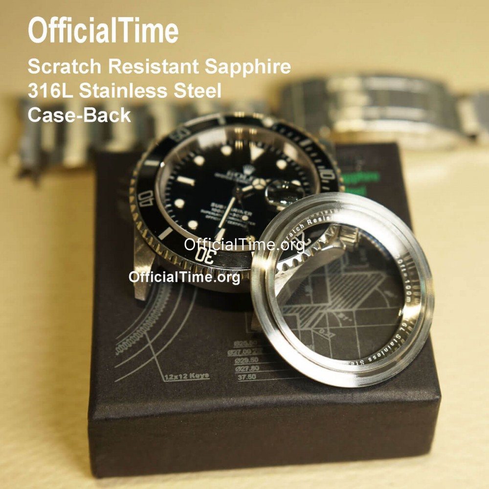 OfficialTime See-Through Case Back for Rolex Submariner