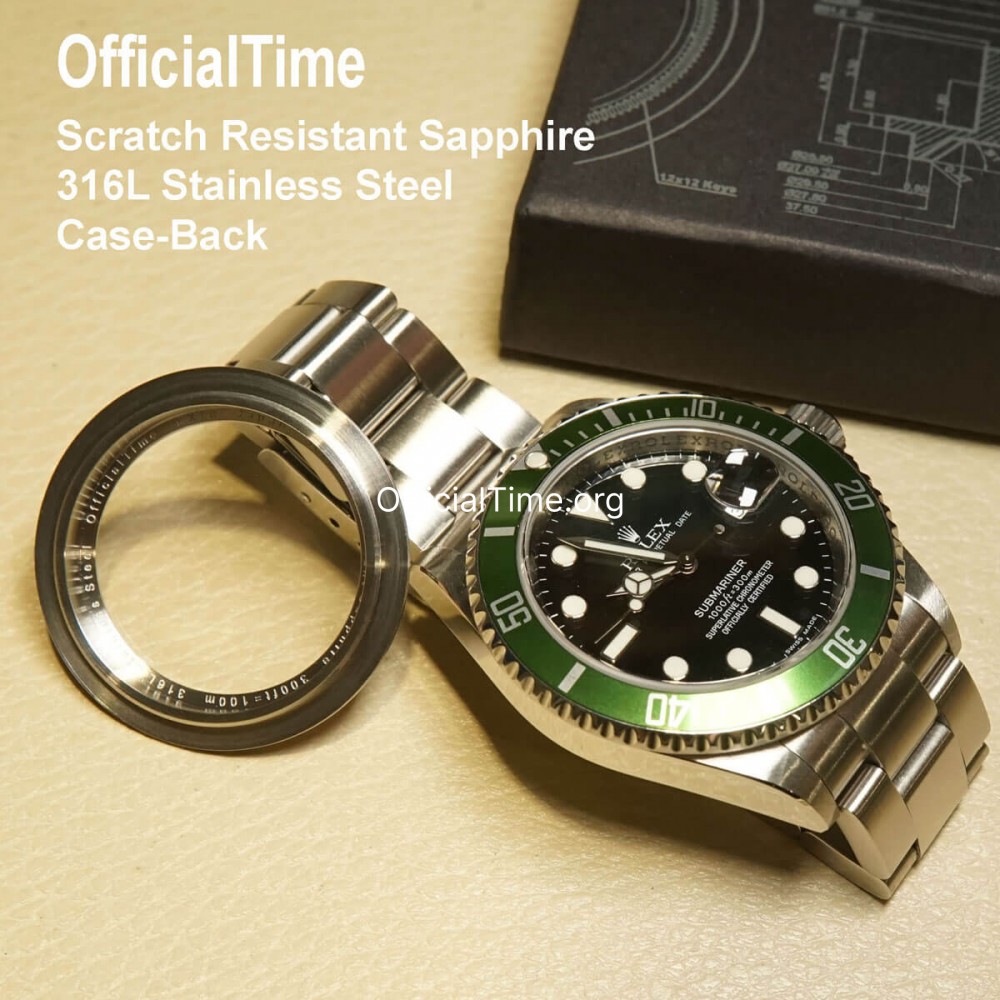 OfficialTime See-Through Case Back for Rolex Submariner