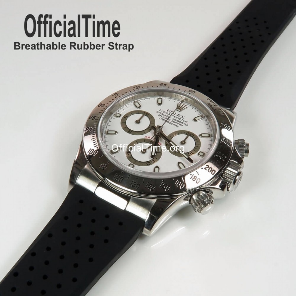 Rolex Style | OfficialTime Breathable Rubber Strap for Rolex