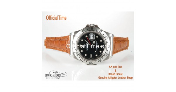 Rolex Explorer Style | OfficialTime Genuine Alligator Leather Strap for ...