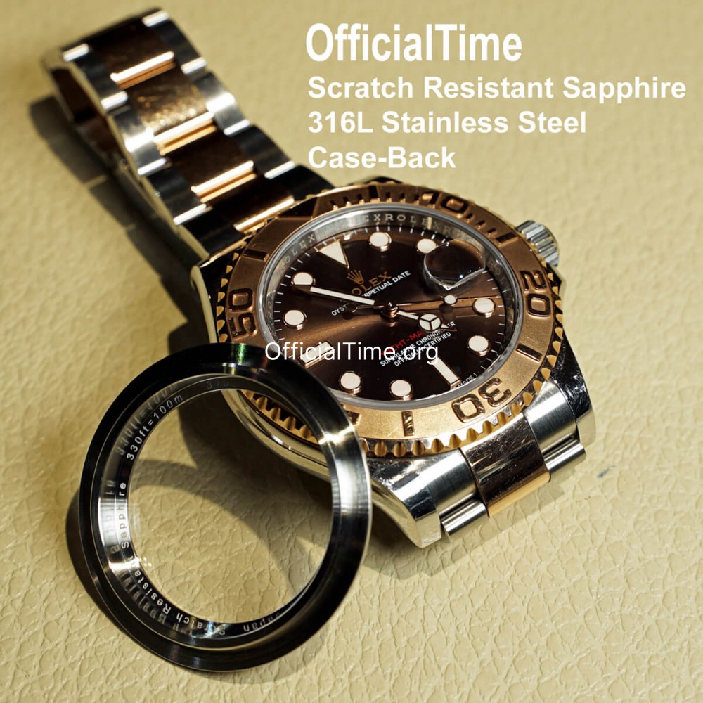 OfficialTime Transparent Case Back for Rolex Yacht-Master